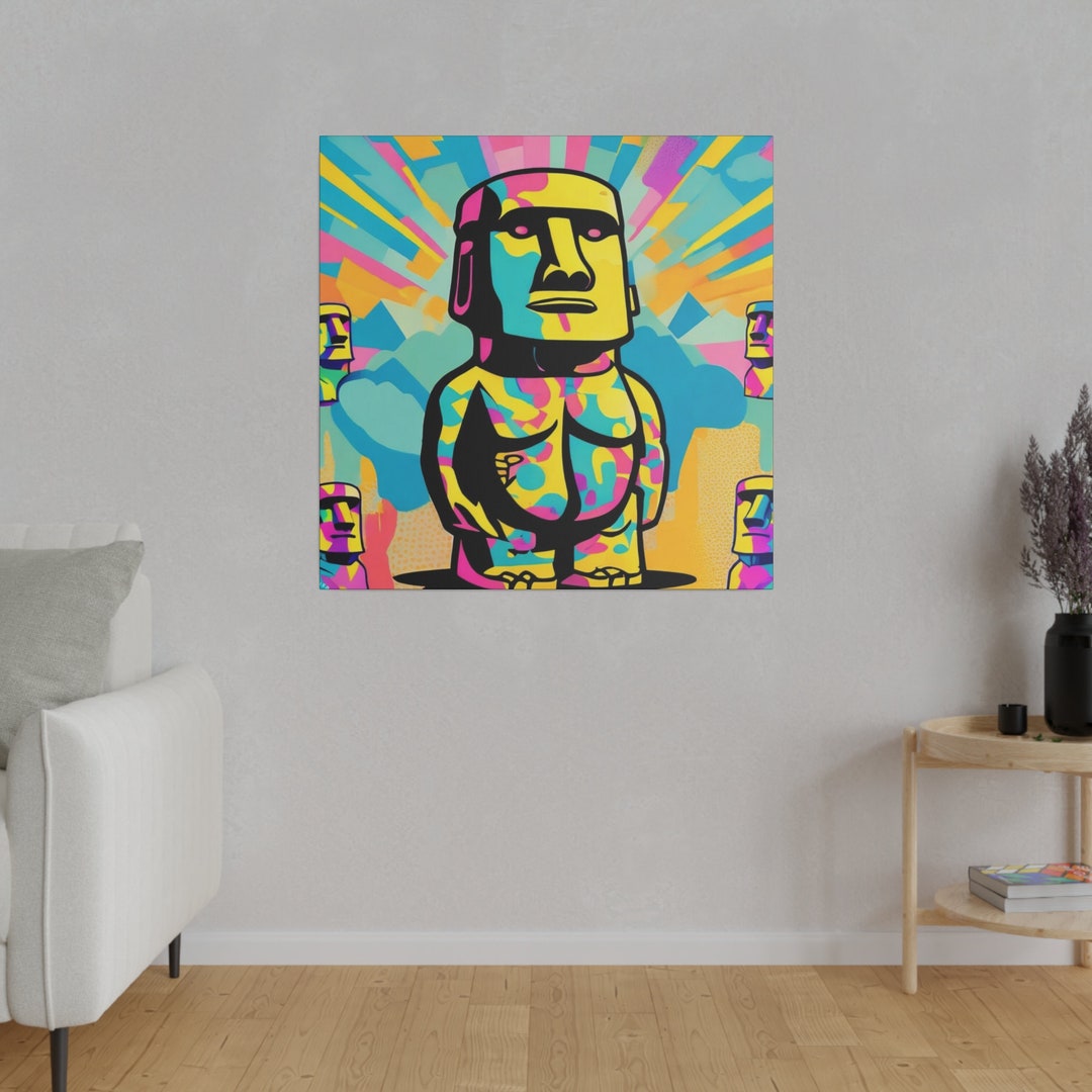 The Moai Pop Art Matte Canvas, Stretched, 0.75" - Etsy