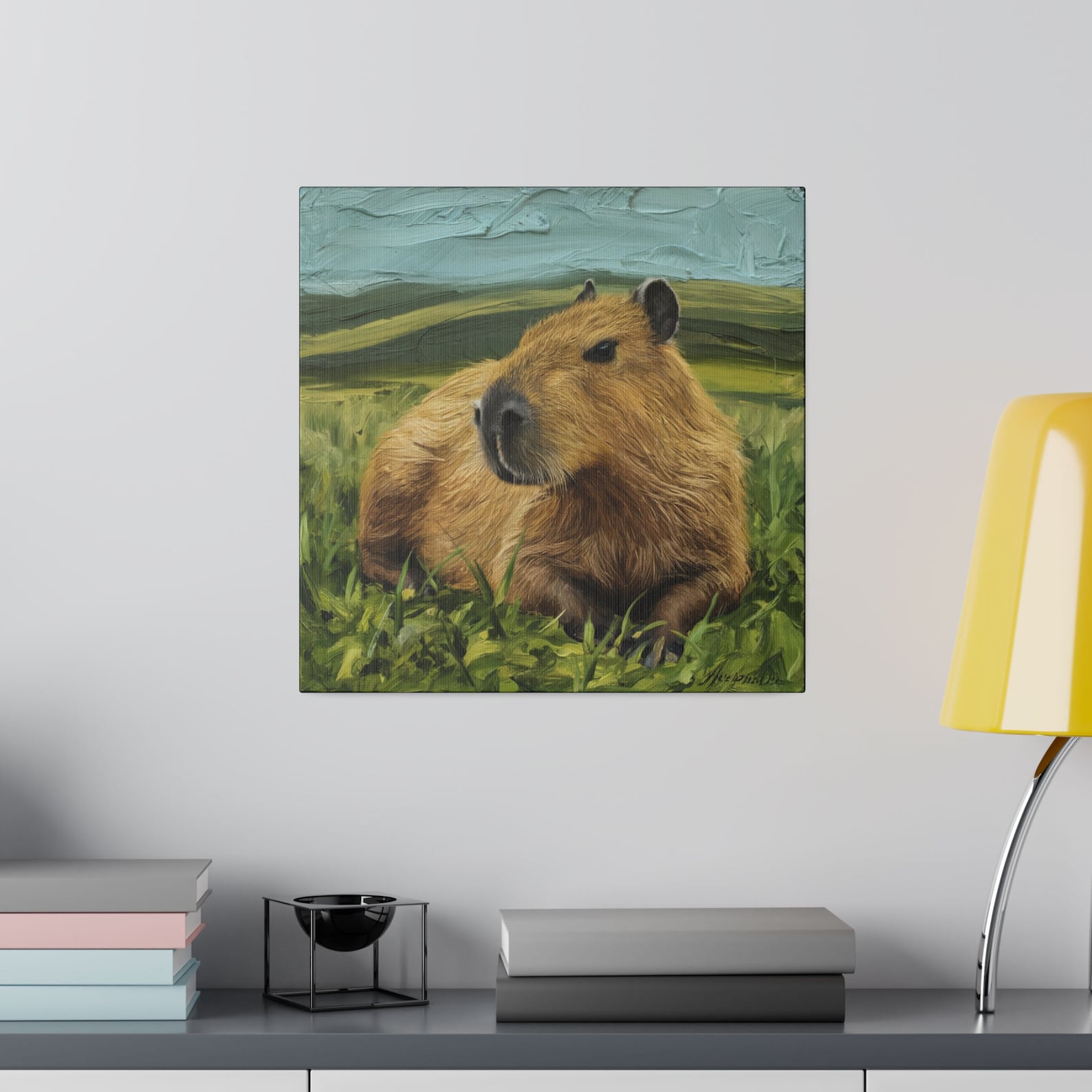 Capybara in Nature Illustration Matte Canvas, Stretched, 0.75" - Etsy