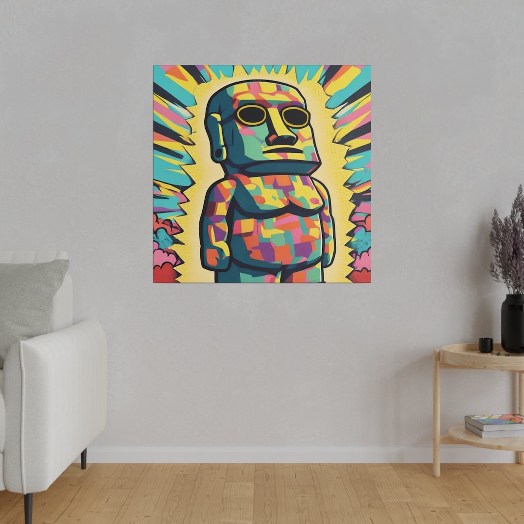 The Moai Pop ART Matte Canvas, Stretched, 0.75" - Etsy