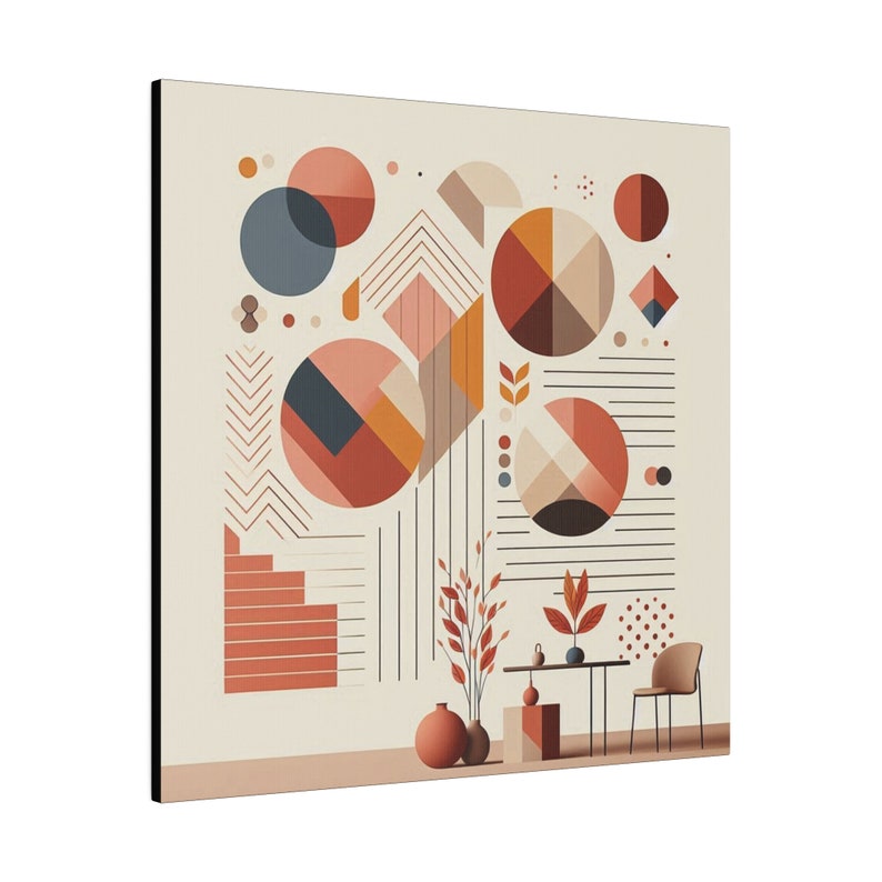 Minimalist Illustration Simple Shapes and Colors Matte Canvas ...