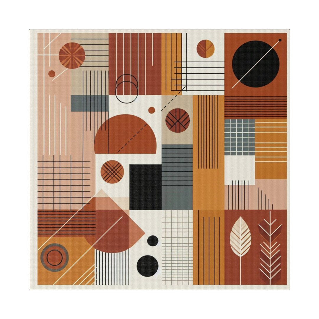 Minimalist Illustration Simple Shapes and Colors Matte Canvas ...