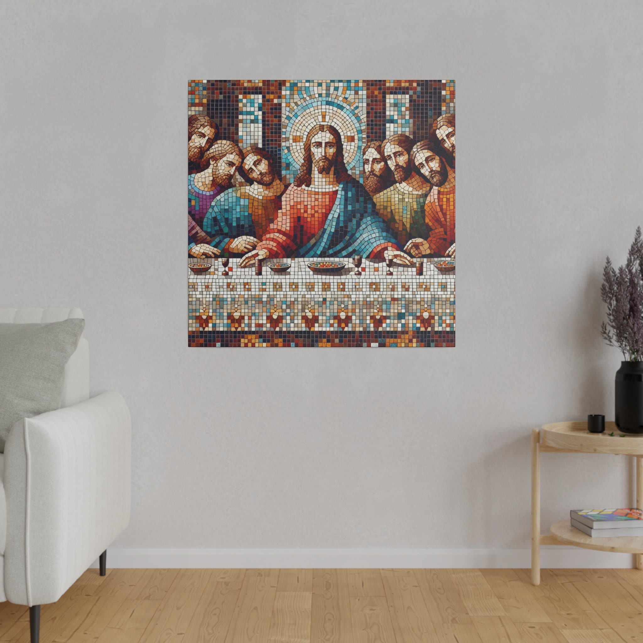 The Last Supper in Mosaic Style Matte Canvas, Stretched, 0.75" - Etsy