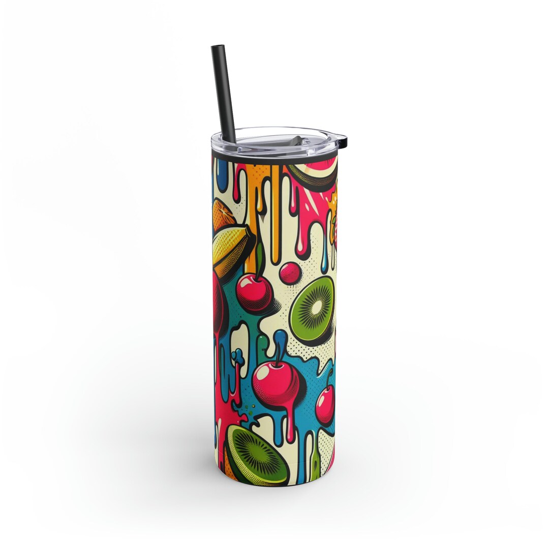 Fruit Dripping Paint Pop Art Maars Maker Skinny Matte Tumbler, 20oz - Etsy