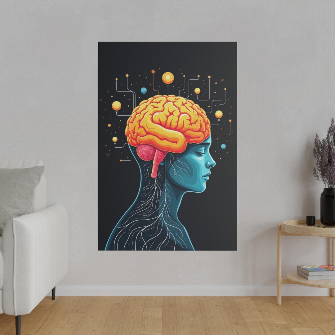 Human Brain Ideas Wall Art, Home Decor, Matte Stretched 0 75, Neurology ...