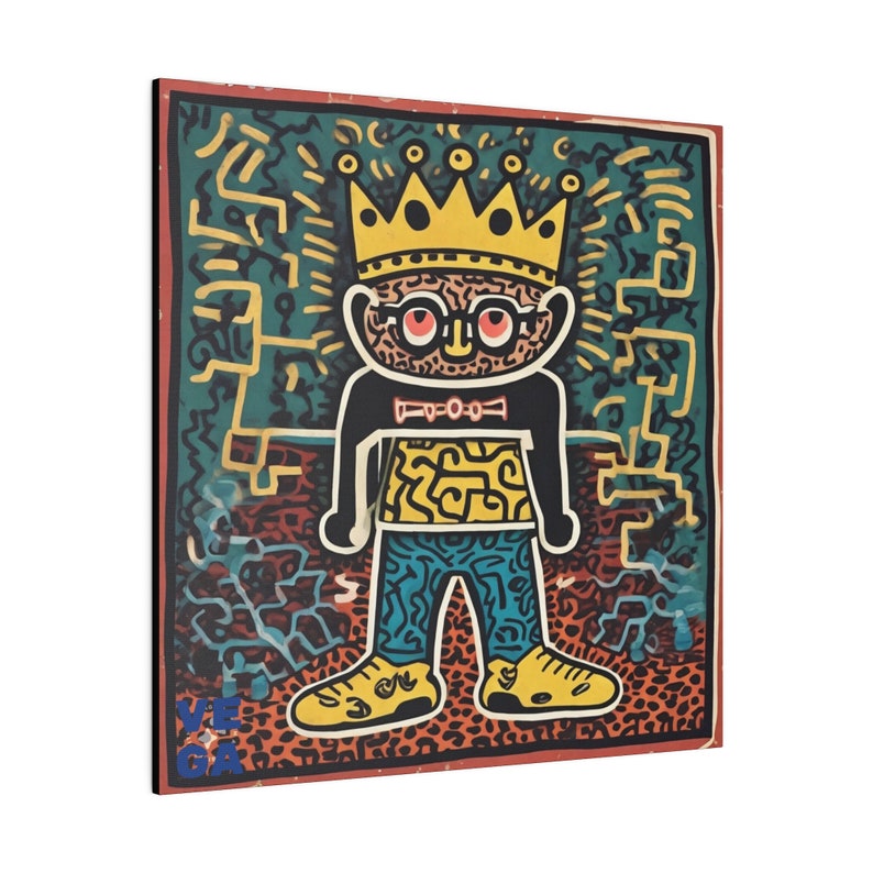 King in the Style of Keith Haring Matte Canvas, Stretched, 0.75" - Etsy