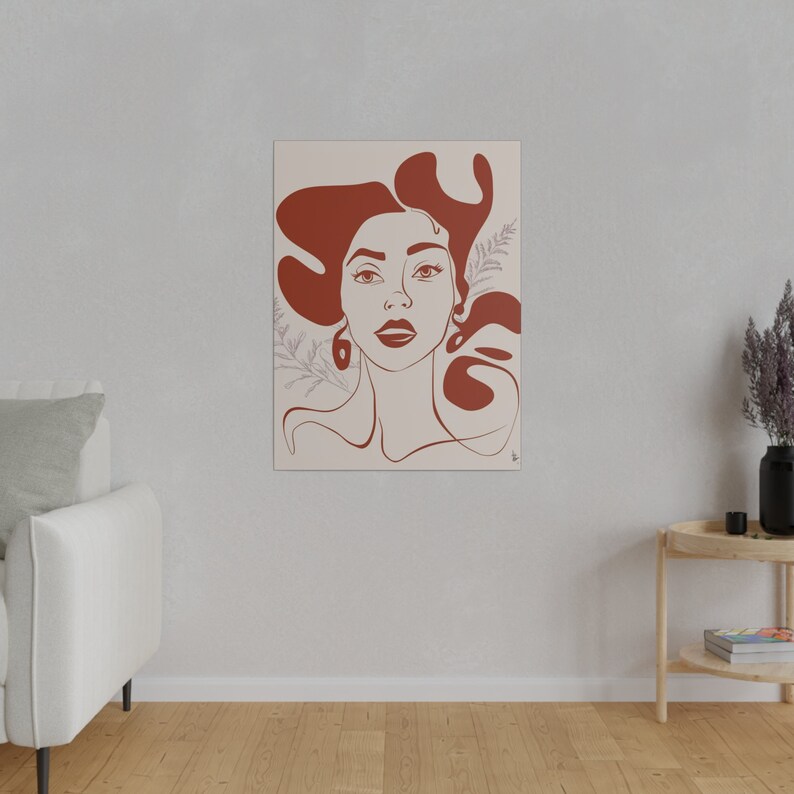 Abstract Woman Face Matte Canvas, Stretched, 0.75" - Etsy