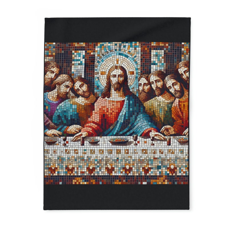The Last Supper Mosaic Style Illustration Arctic Fleece Blanket - Etsy