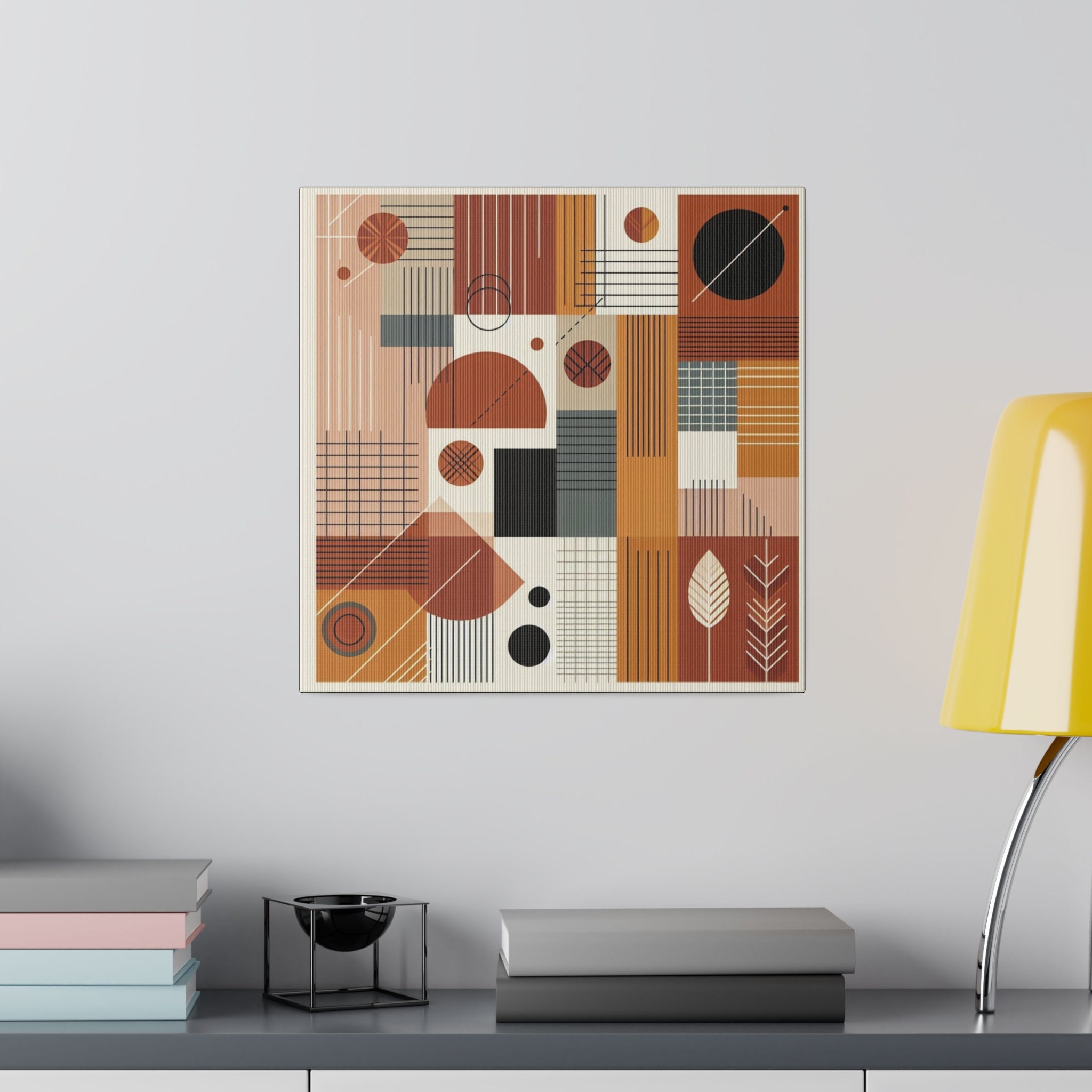 Minimalist Illustration Simple Shapes and Colors Matte Canvas ...