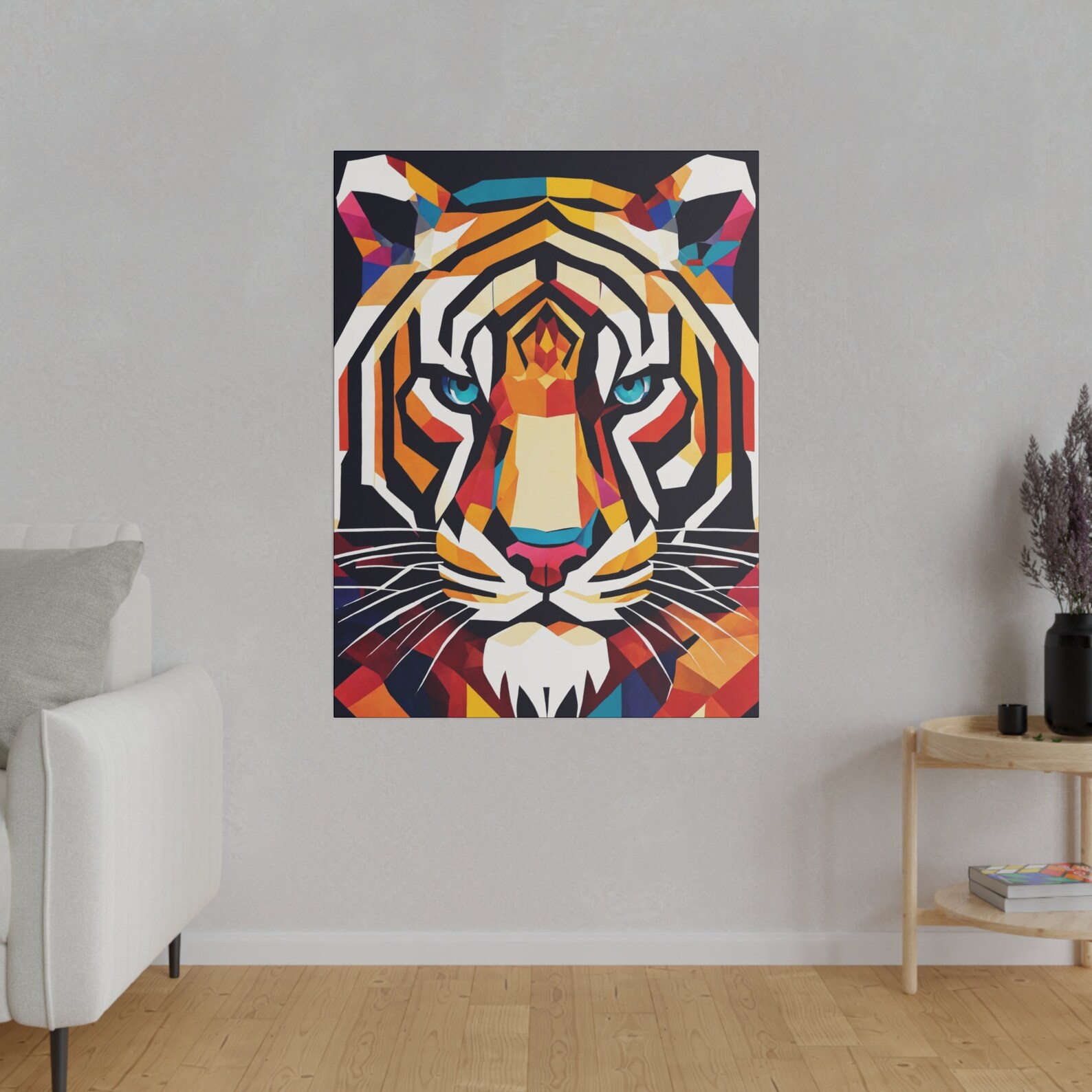 Beautiful Simple Shapes Tiger Art Matte Canvas, Stretched, 0.75" - Etsy