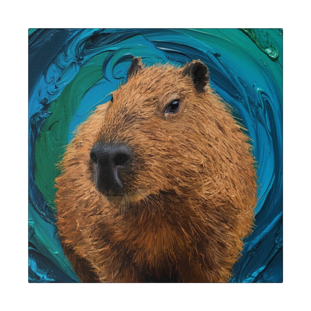 Capybara Illustration Abstract Background Matte Canvas, Stretched, 0.75 ...