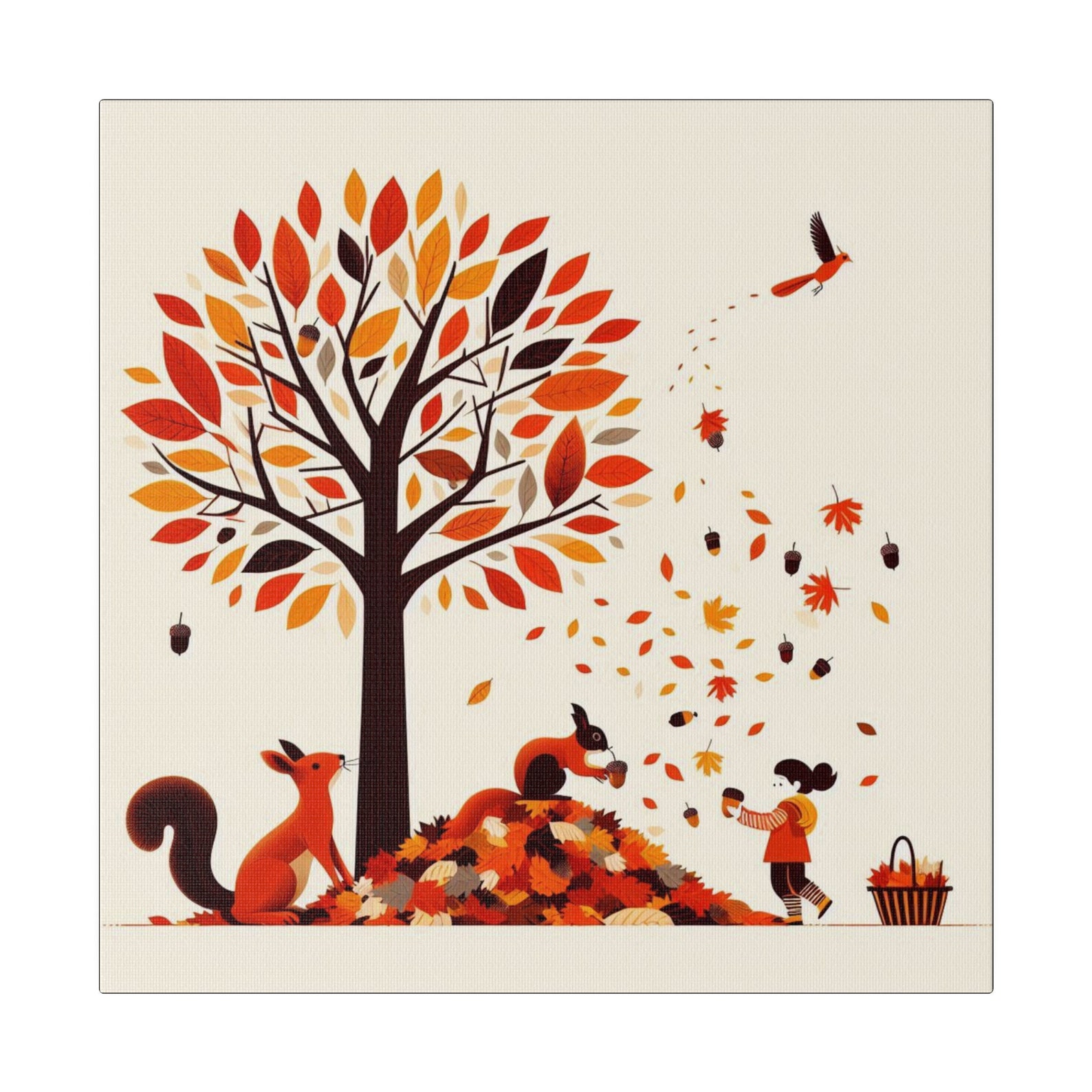 Minimalist Illustration of the Fall Season Matte Canvas, Stretched, 0. ...