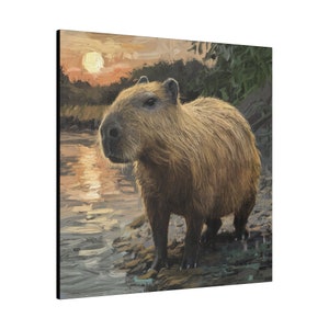 Capybara in Nature Illustration Matte Canvas, Stretched, 0.75" - Etsy