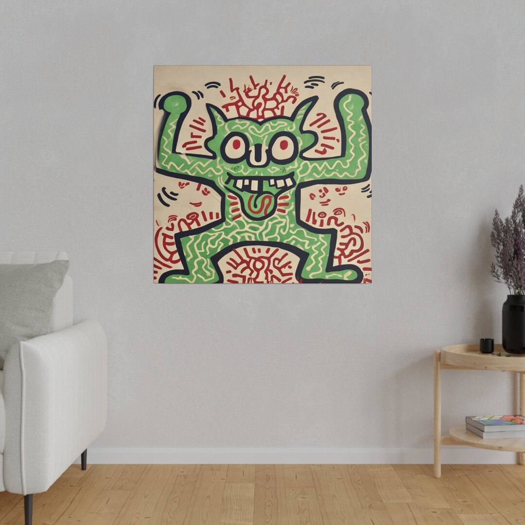 Monster in the Style of Keith Haring Matte Canvas, Stretched, 0.75" - Etsy