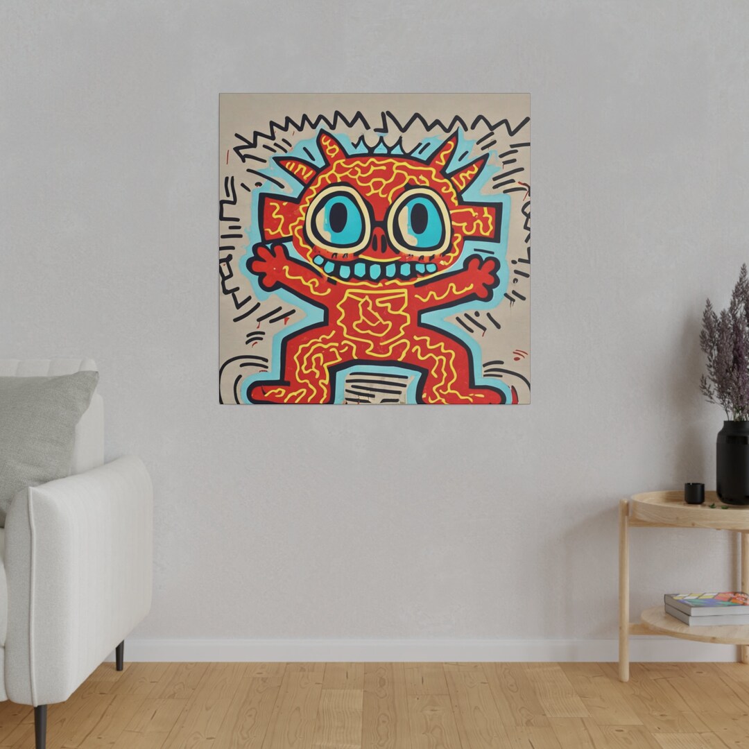 Monster in the Style of Keith Haring Matte Canvas, Stretched, 0.75" - Etsy