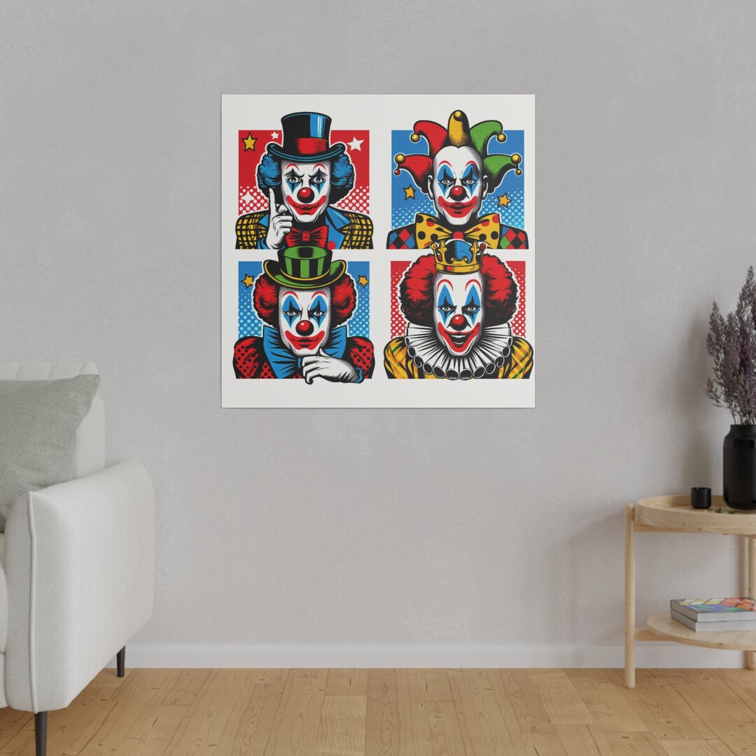Comic Book Clowns Pop Art Matte Canvas, Stretched, 0.75" - Etsy