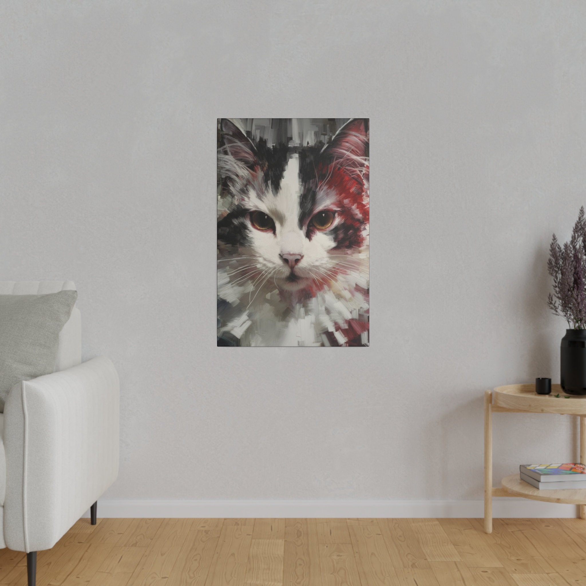 Abstract Cat Wall Art Matte Canvas, Stretched, 0.75" - Etsy