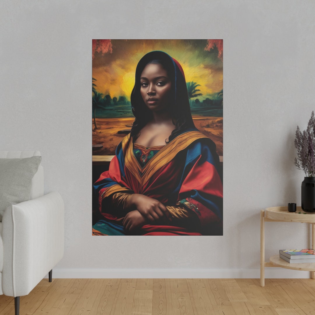 African Mona Lisa Matte Canvas, Stretched, 0.75" - Etsy