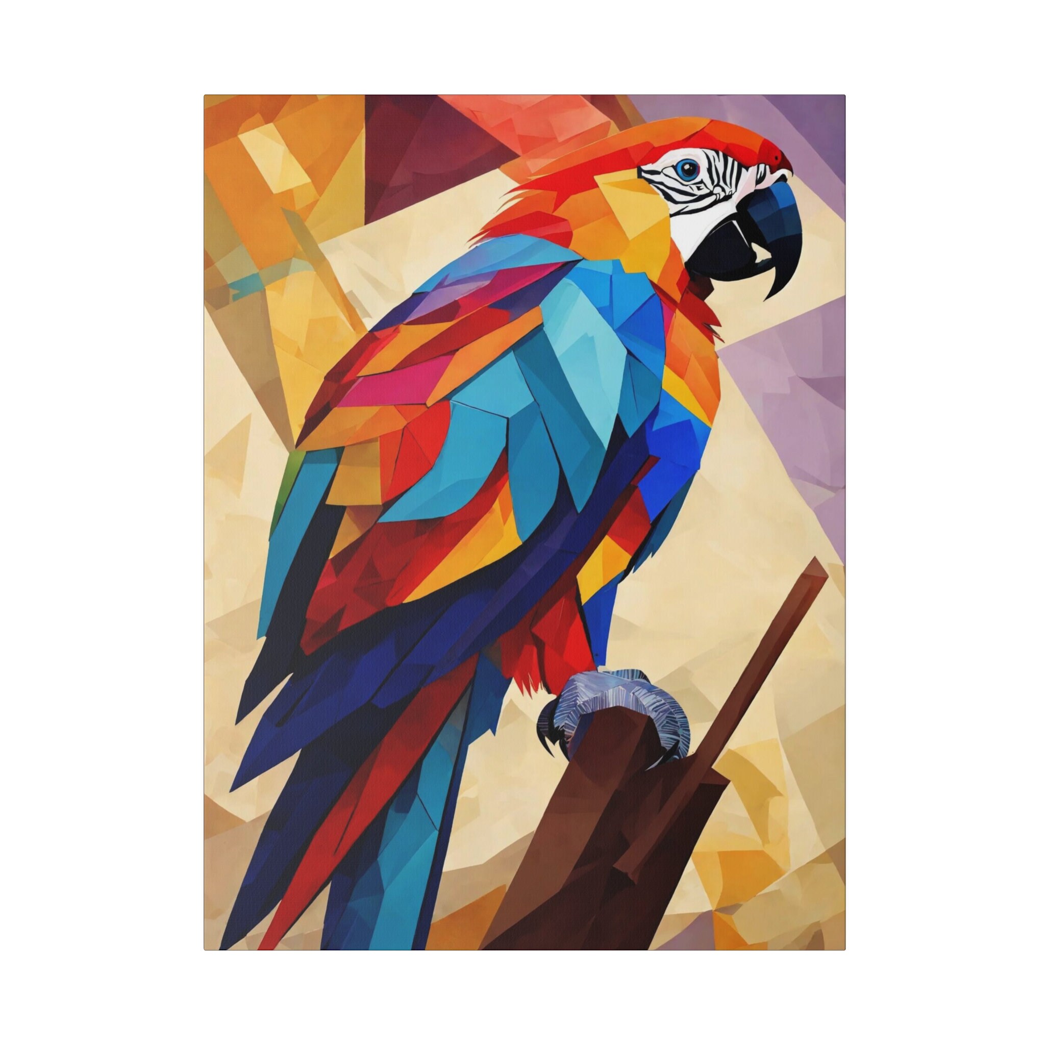Beautiful Simple Shapes Scarlet Macaw Art Matte Canvas, Stretched, 0.75 ...