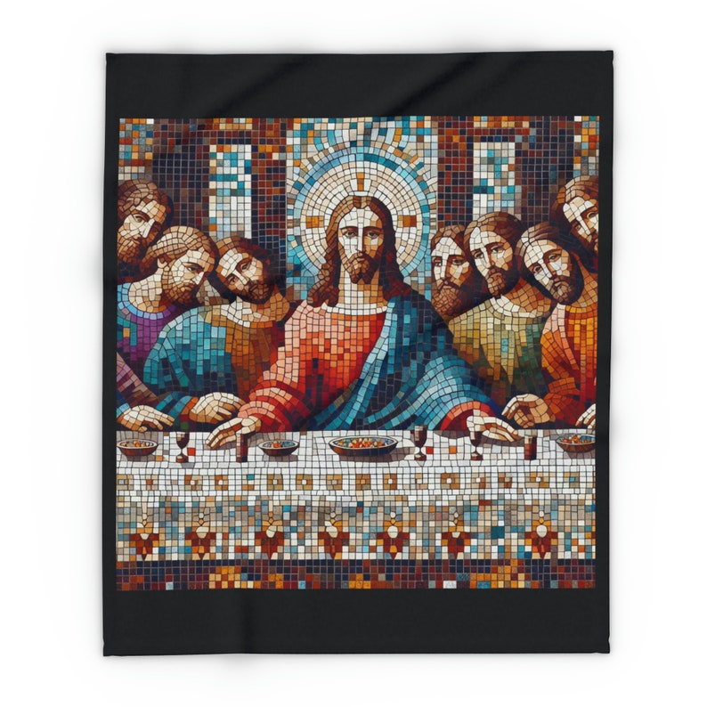 The Last Supper Mosaic Style Illustration Arctic Fleece Blanket - Etsy