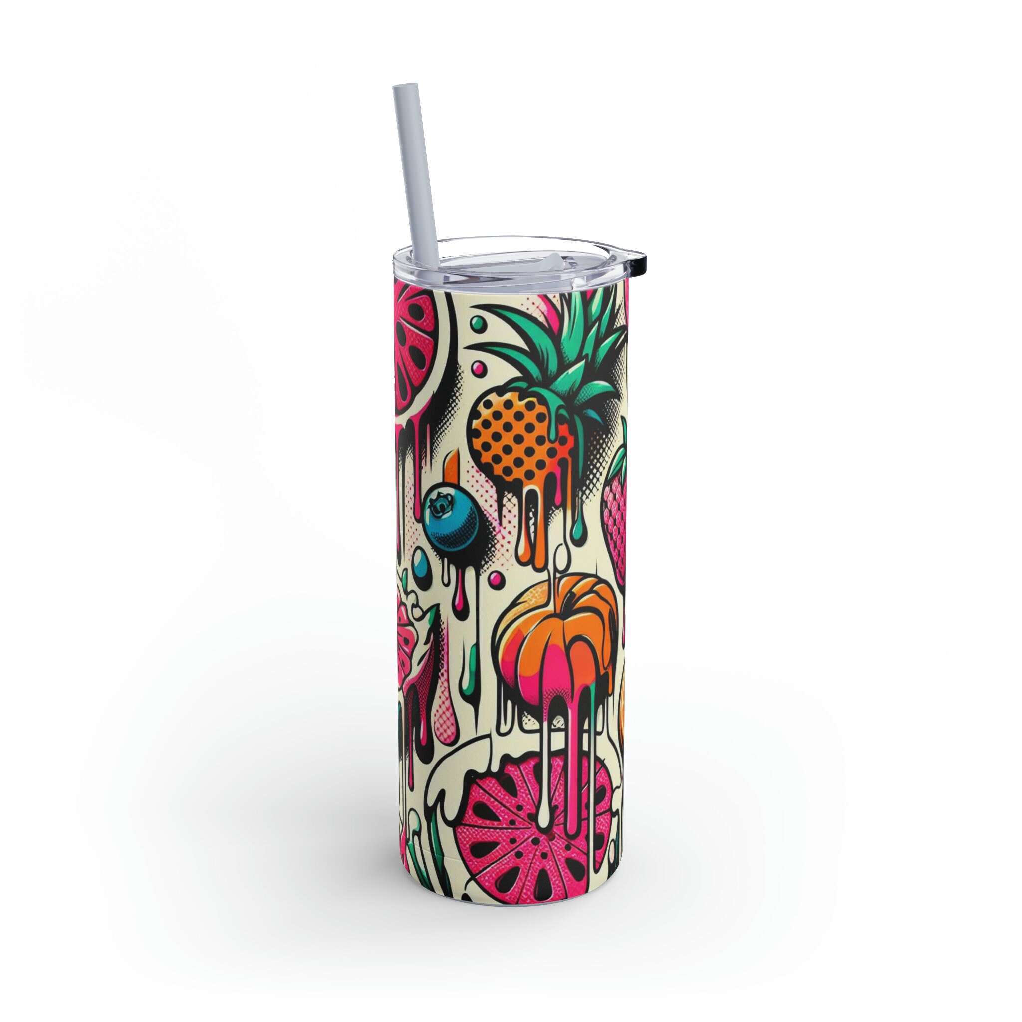 Fruit Dripping Paint Pop Art Maars Maker Skinny Matte Tumbler, 20oz - Etsy