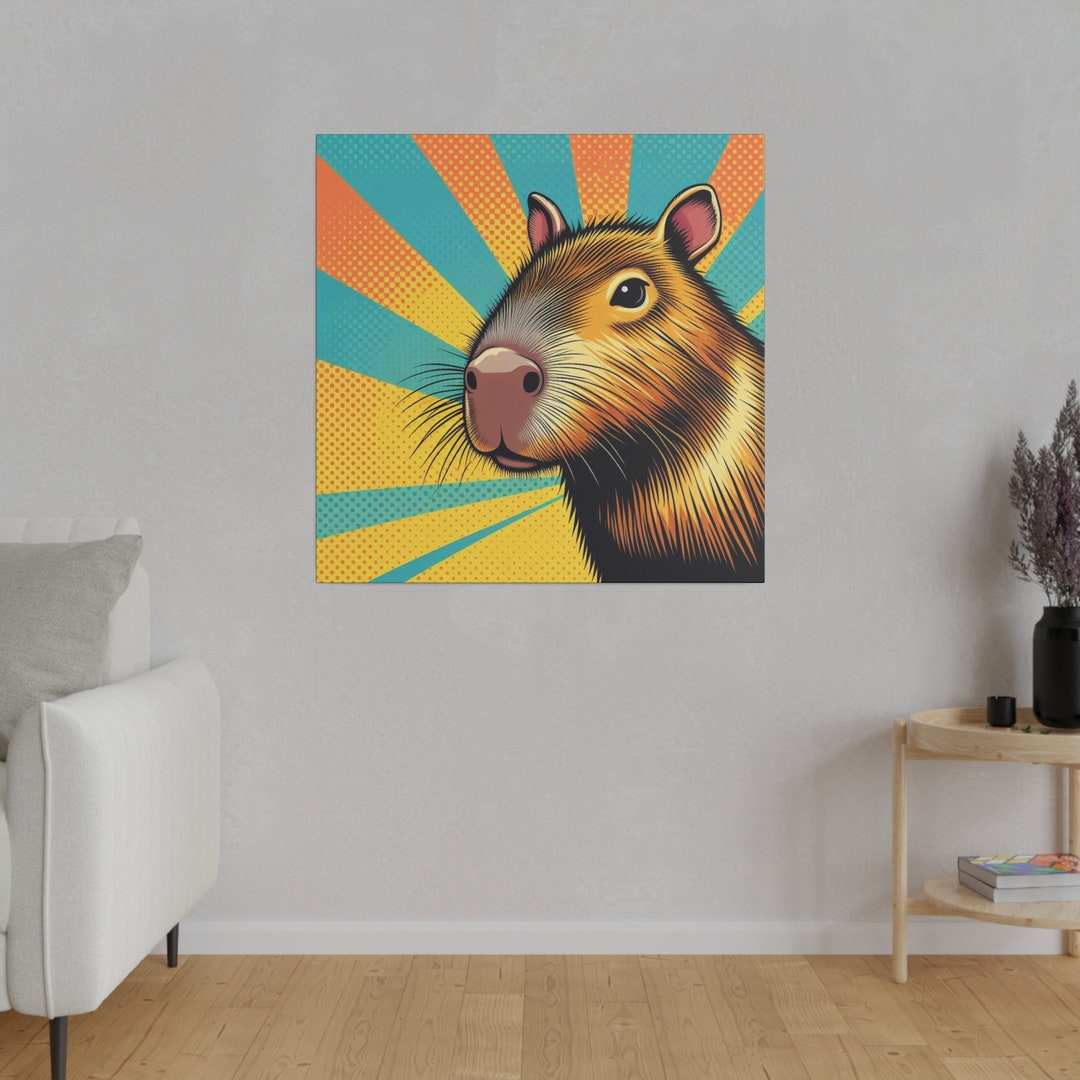 Capybara Pop Art Matte Canvas, Stretched, 0.75" - Etsy