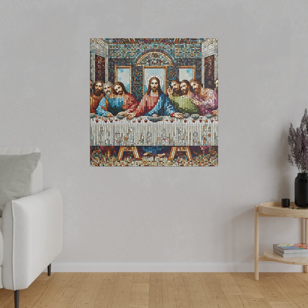 The Last Supper Mosaic Style Matte Canvas, Stretched, 0.75" - Etsy