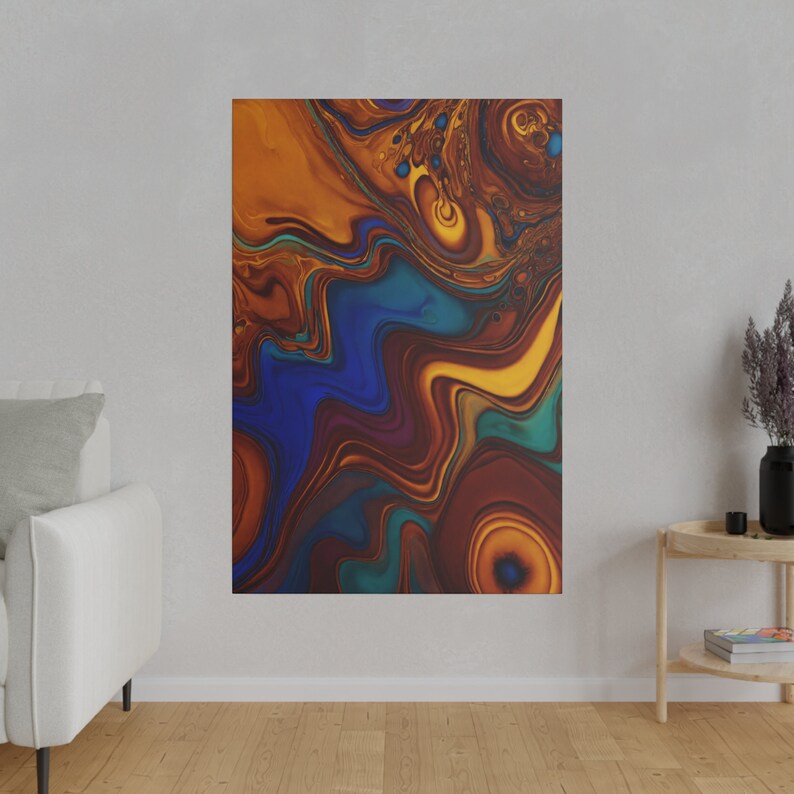 Multi Color Abstract Art Work Matte Canvas, Stretched, 0.75" - Etsy
