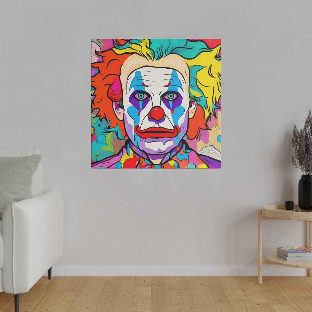 Clown Pop Art Matte Canvas, Stretched, 0.75" - Etsy