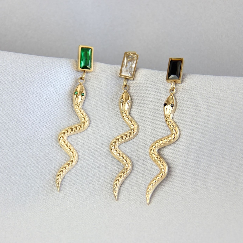 Gold Snake Earrings - Etsy