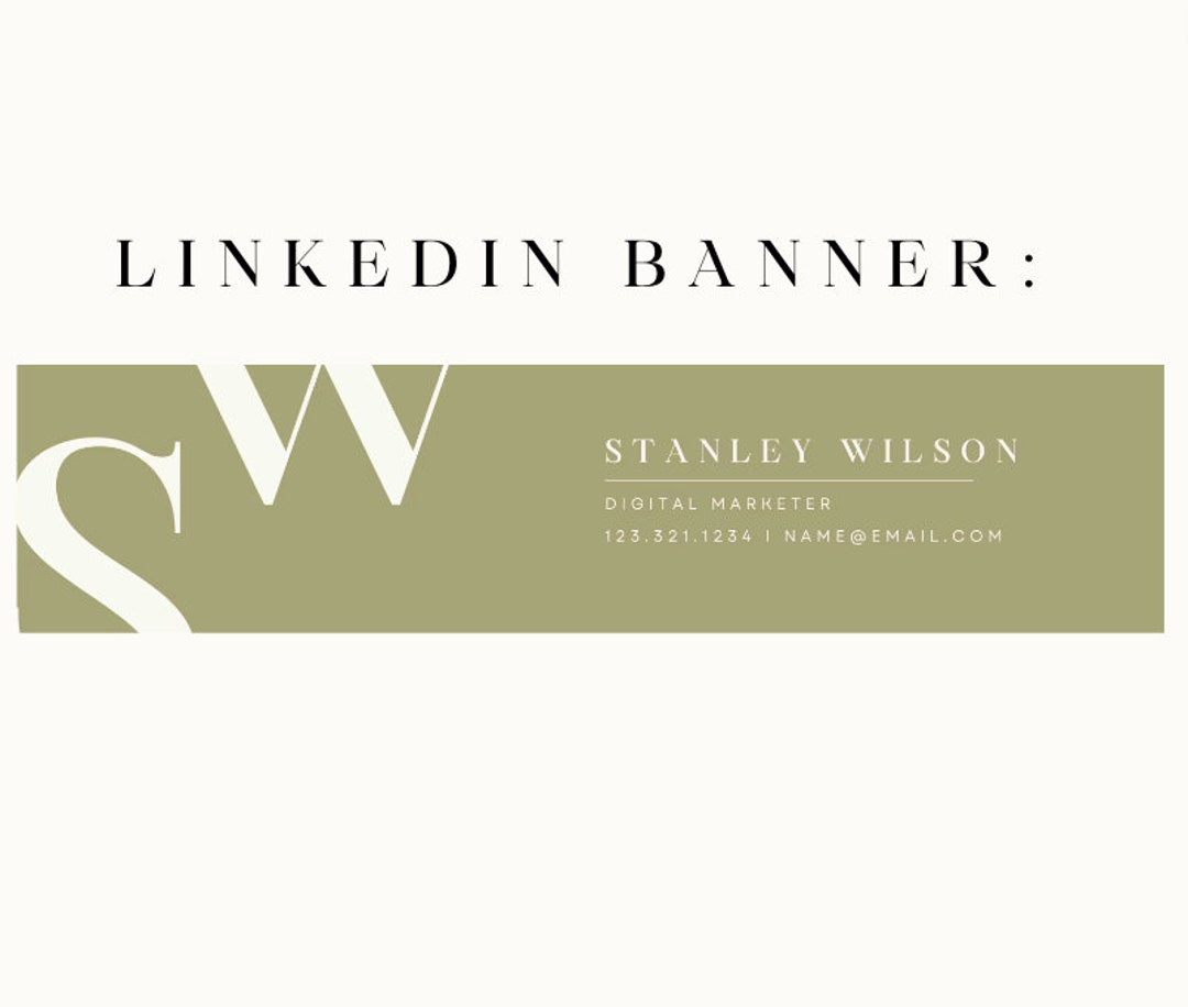 Professional Linkedin Banner With Contact Info, Canva Template - Etsy