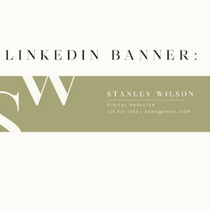 Professional Linkedin Banner With Contact Info, Canva Template - Etsy