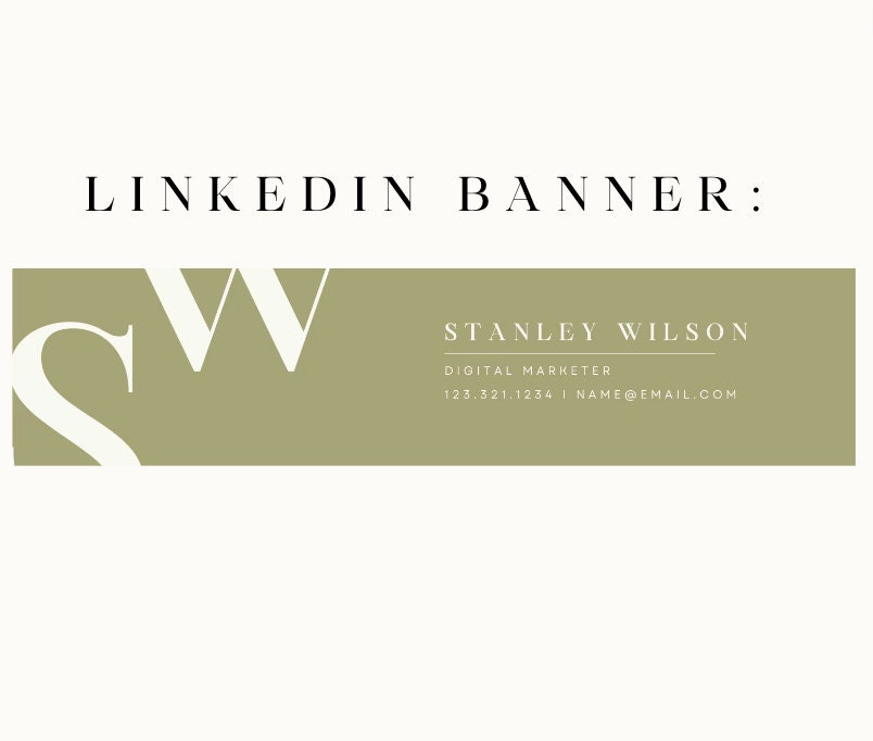 Professional Linkedin Banner With Contact Info, Canva Template - Etsy