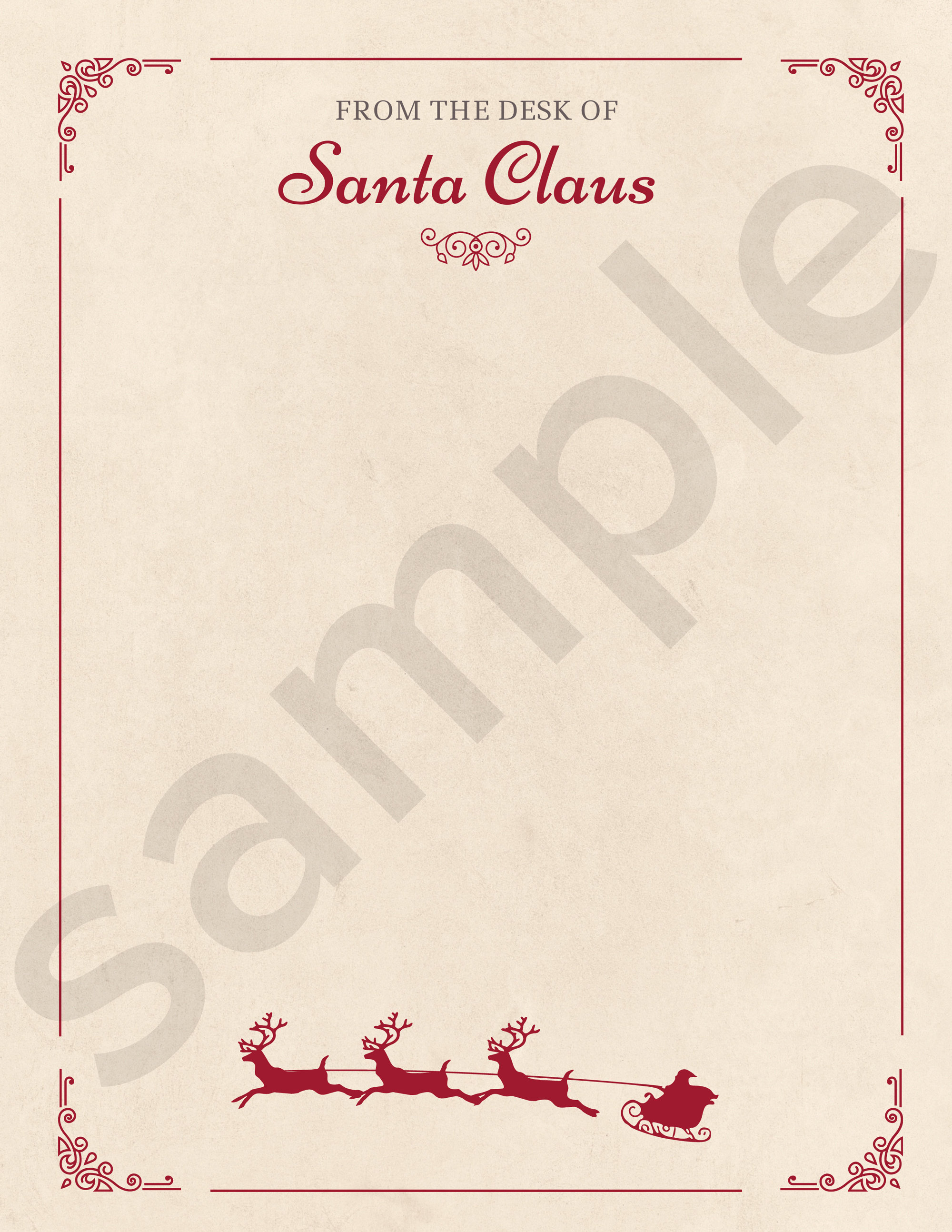 Santa Stationary Santa Letter Elegant Stationary Vintage Stationary - Etsy