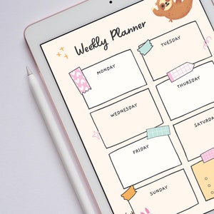 Cute Animals Weekly Planner Printable Weekly Planner Digital Weekly ...