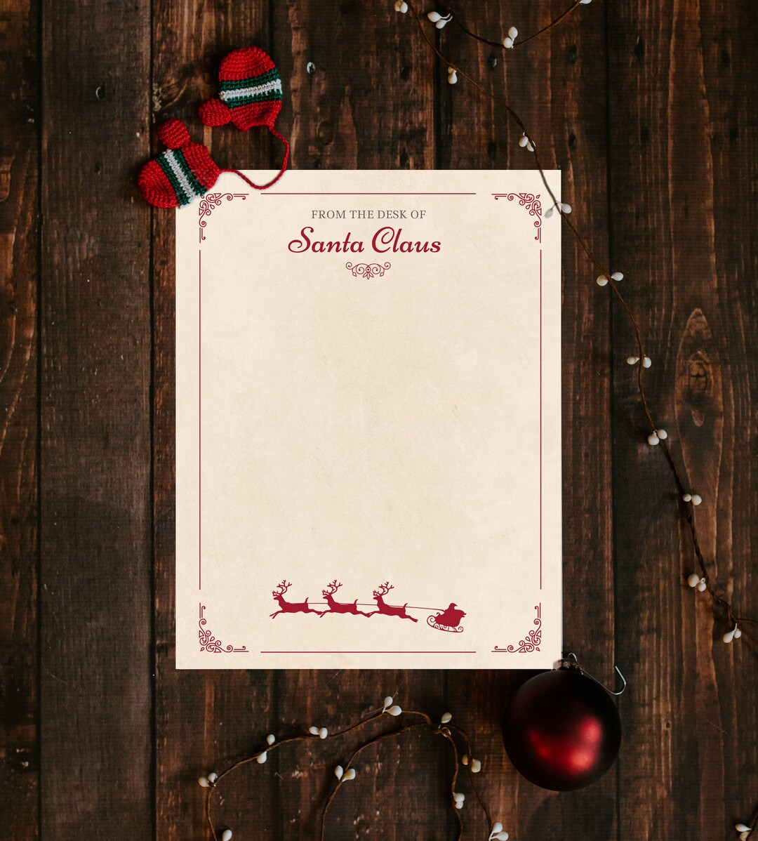 Santa Stationary Santa Letter Elegant Stationary Vintage Stationary - Etsy