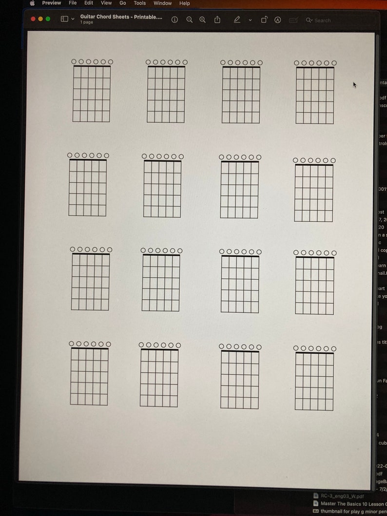 Guitar Chord Chart Printable - Etsy