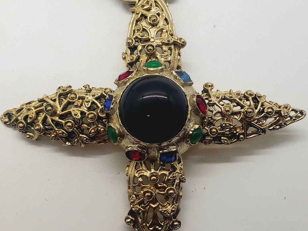 Baroque Gothic Medieval Byzantine Cruciform Gem Encrusted Gold - Etsy