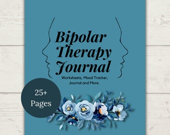 Floral Bipolar Therapy Tracker Purple Flower Journal Bipolar Disorder ...