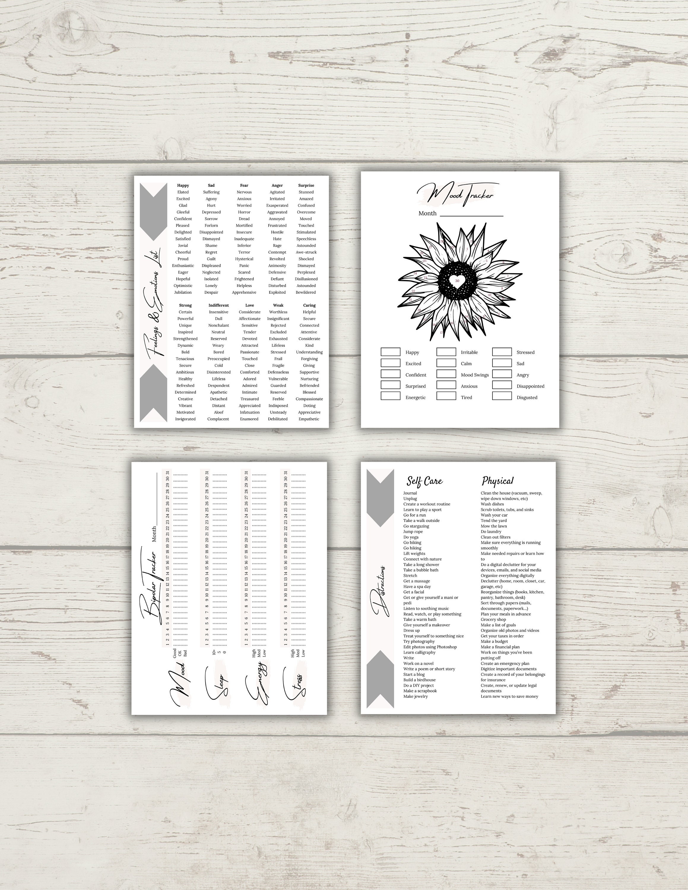 Bipolar Disorder Journal, Bipolar Symptom Log, Bipolar Mood Tracker ...
