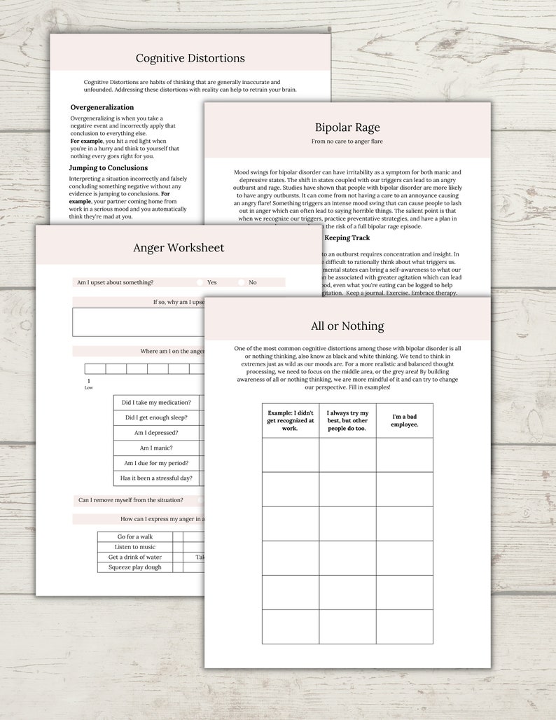 Ultimate Bipolar Journal Bipolar Worksheets Self Care Journal Mental ...