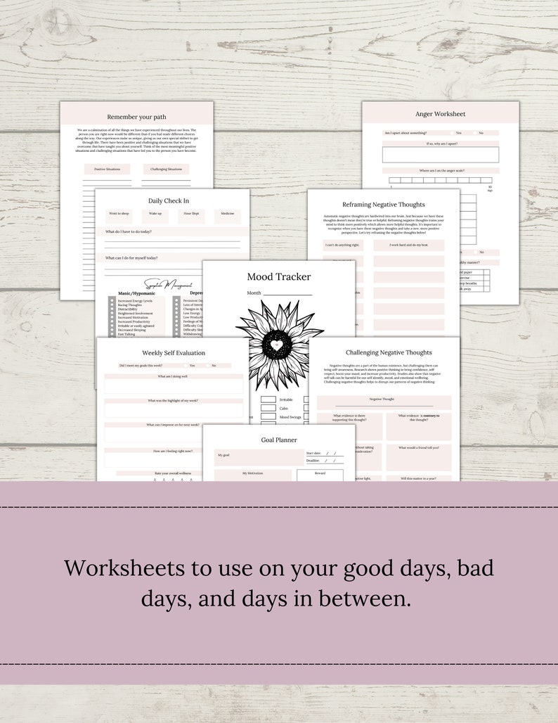 Bipolar Disorder Journal: Self-care, Mood Tracker (digital Download) - Etsy