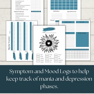 Bipolar Disorder Journal Bipolar Symptom Log Bipolar Mood Tracker ...