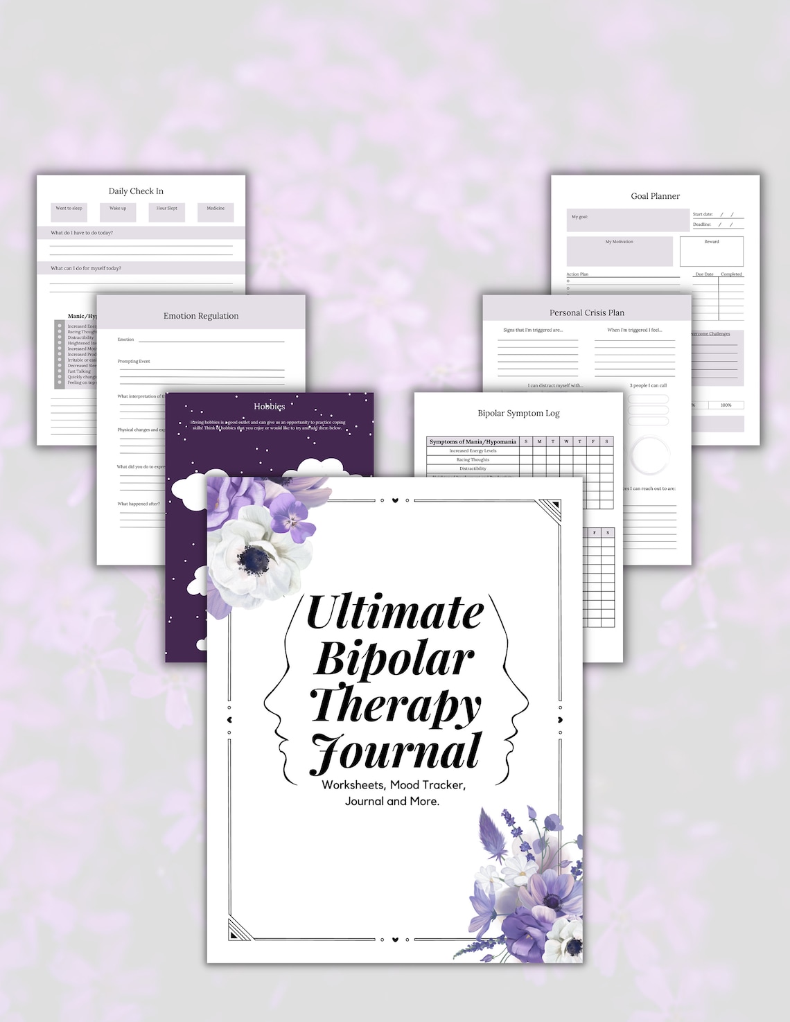 Floral Bipolar Journal Bipolar Therapy Journal Mental Health Journal ...