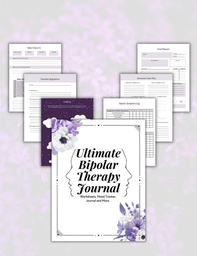 Floral Bipolar Journal | Bipolar Therapy Journal | Mental Health ...