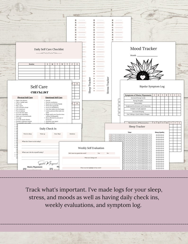 Ultimate Bipolar Journal Bipolar Worksheets Self Care Journal Mental ...