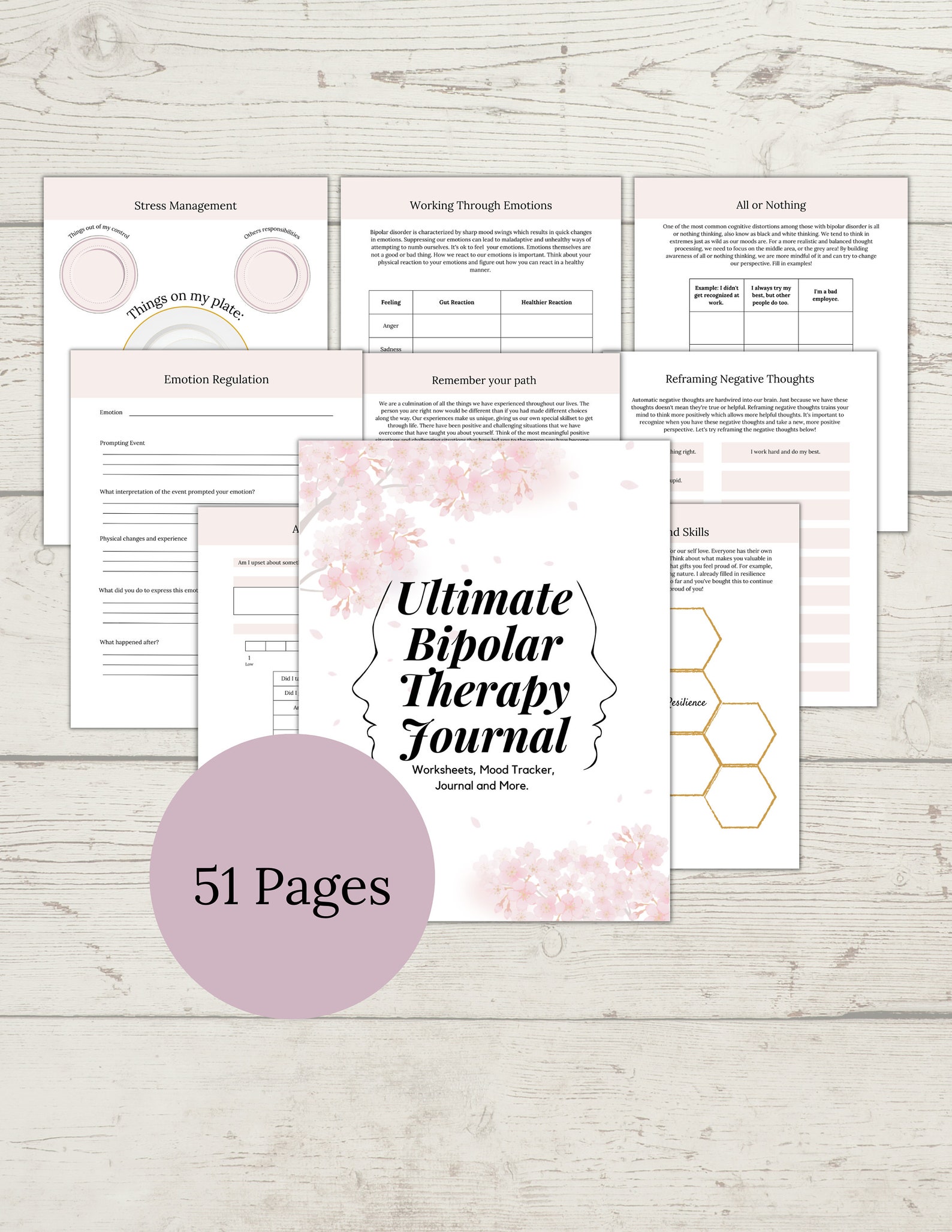 Ultimate Bipolar Journal Bipolar Worksheets Self Care Journal Mental ...