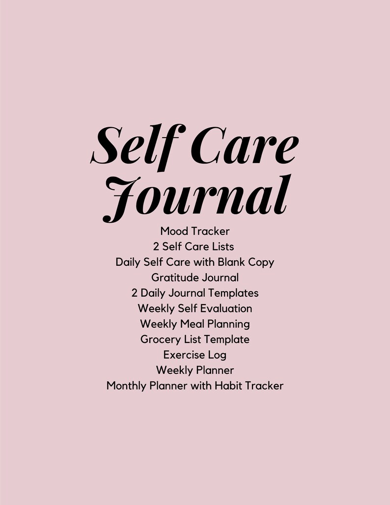 Self Care Journal, Mental Health, Wellness, Exercise Log, Self Care ...