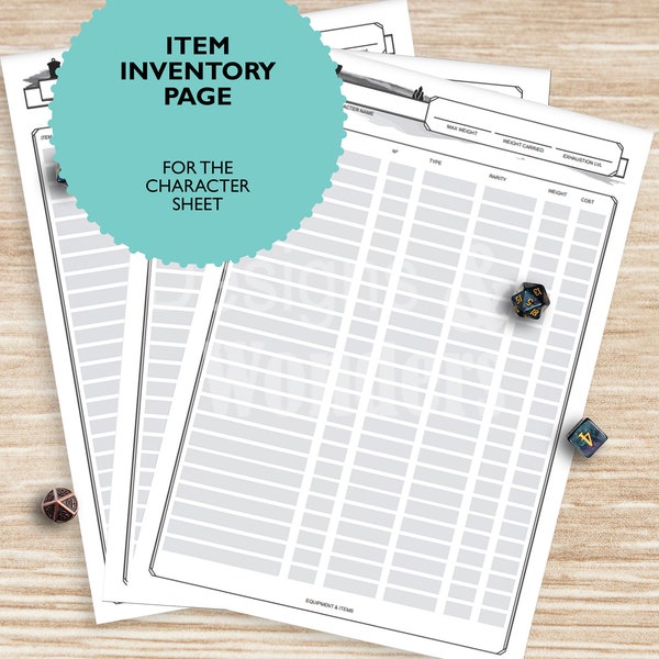 5e Printable Character Sheet - Etsy