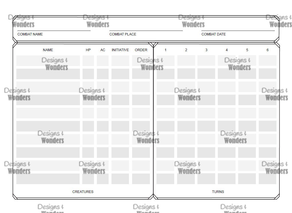 Rastreador De Combate Para D&D 5e | Masmorras E Dragões | DM Combat ...