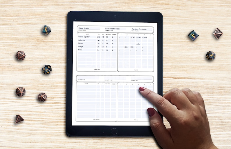 Combat Tracker for D&D 5e Dungeons and Dragons DM Combat - Etsy